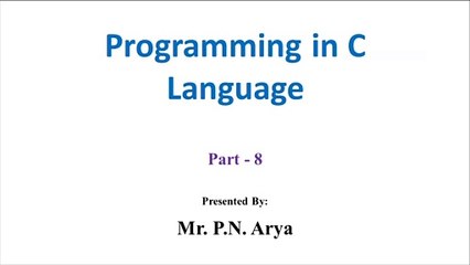 Programming in C Language by PremnArya - Dailymotion