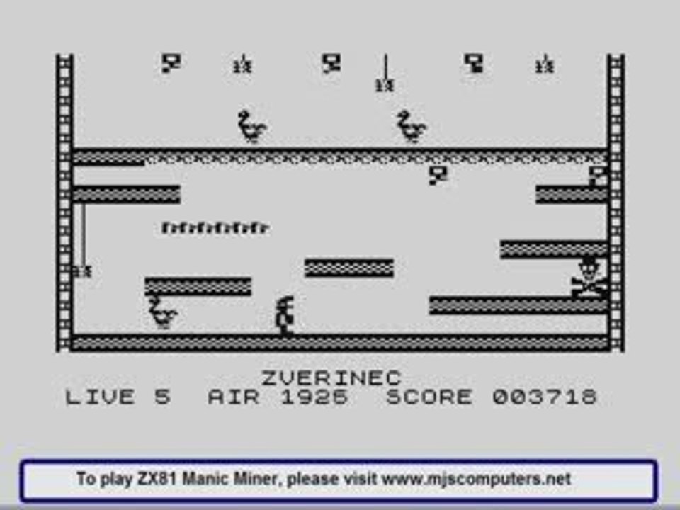 ZX81 MANIC MINER HI RES GRAPHICS ZX80 TIMEX SINCLAIR 1000 - video ...
