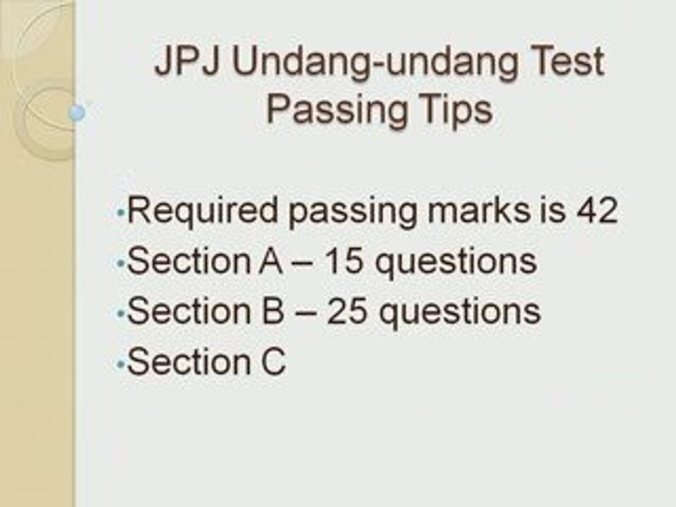 JPJ Undang-undang Computer Test Passing Tips - video Dailymotion