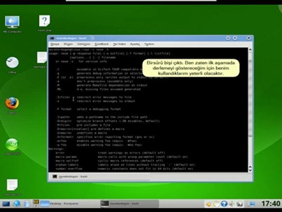 Linux altında assembly derleme - Dailymotion Video