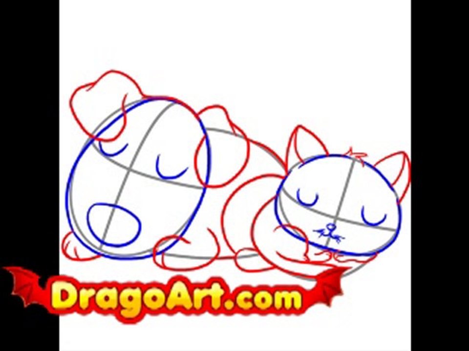 How to draw a cat and dog, step by step - video Dailymotion