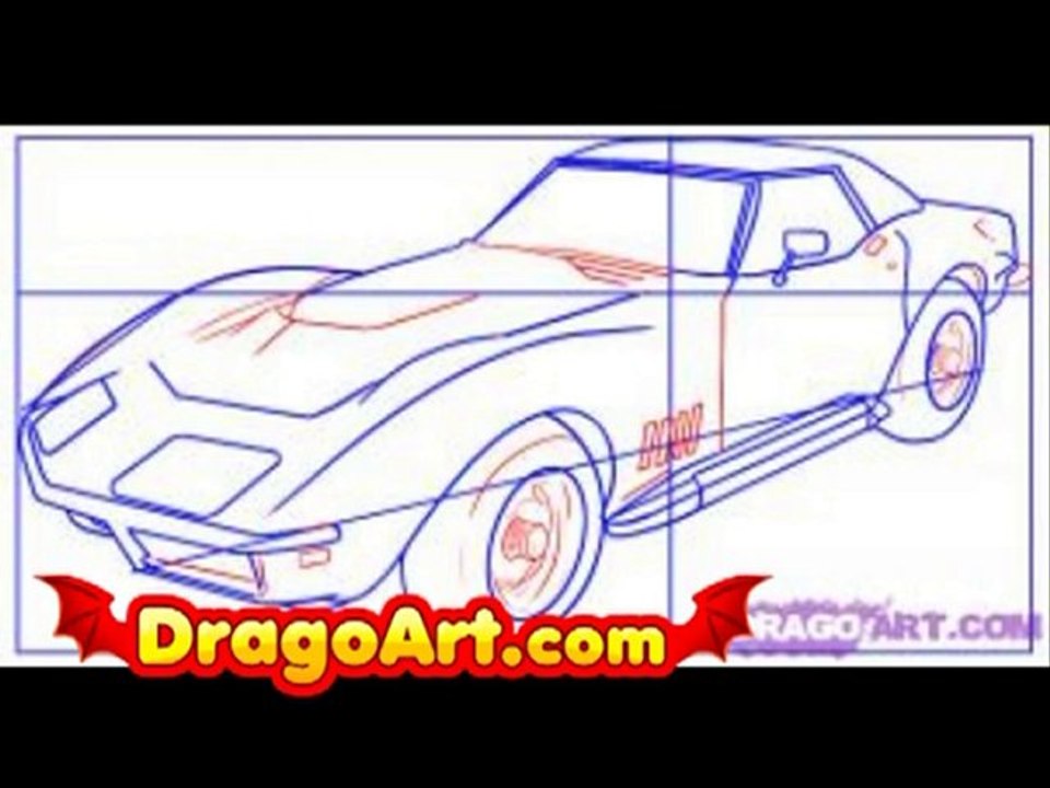 How to draw a corvette, step by step - video Dailymotion