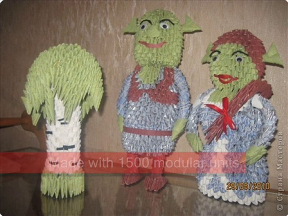 3D Origami Shrek and Wife - video Dailymotion