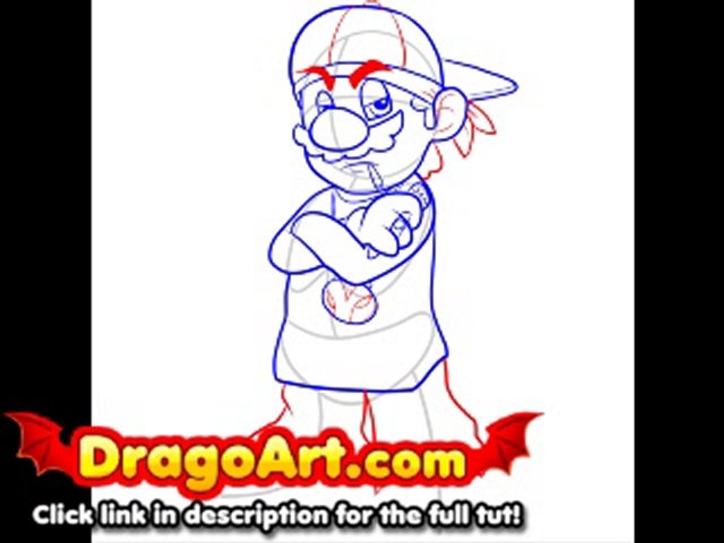 How To Draw Gangster Mario