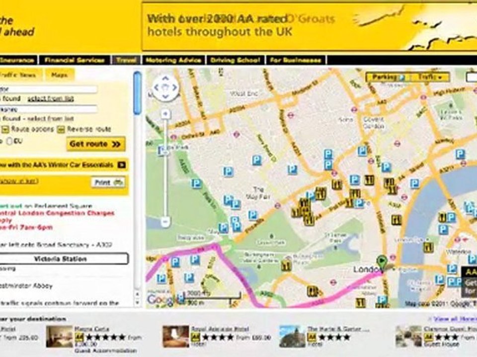 AA Route Finder in action - video Dailymotion