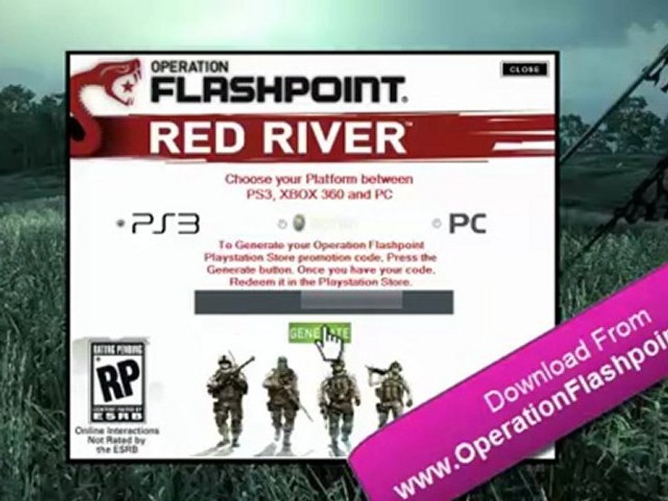 Operation Flashpoint Red River Promotional Codes for Xbox 360, PS3 and ...