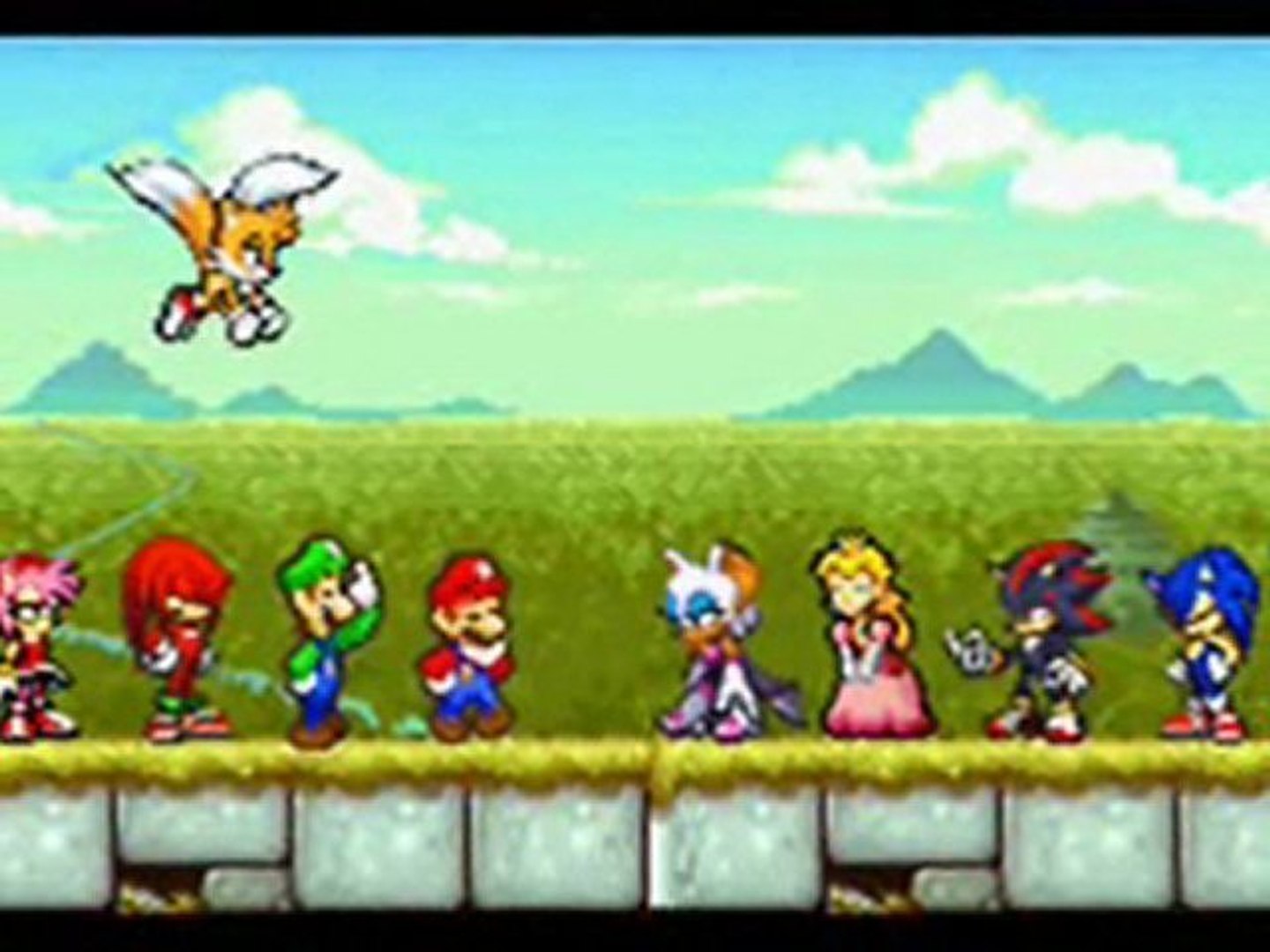 Sonic And Tails And Knuckles Vs Mario And Luigi And Yoshi Mario