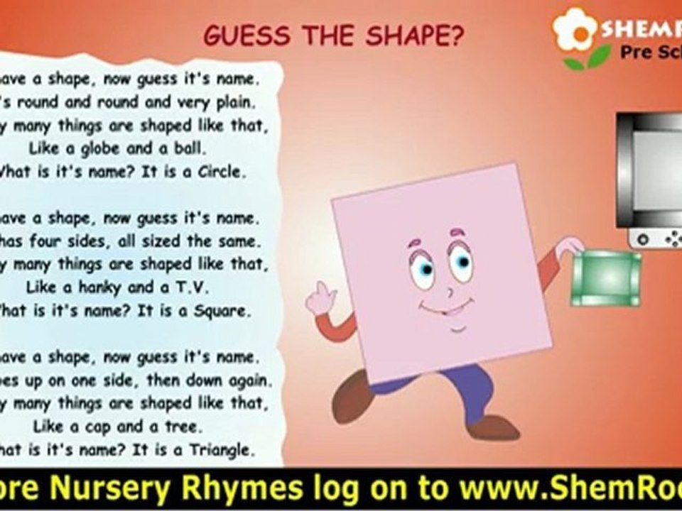 Nursery Rhymes Guess the shape Songs with lyrics - video Dailymotion