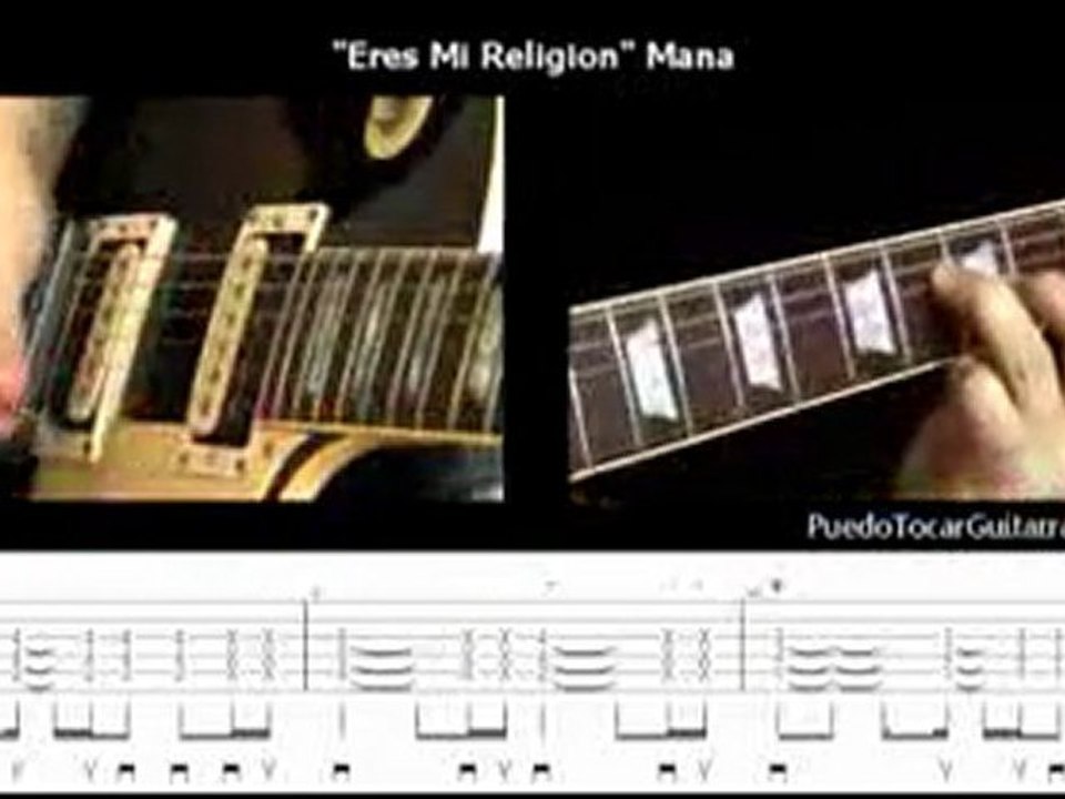 Video Leccion Eres Mi Religion Mana Clases de Guitarra con Tablatura ...