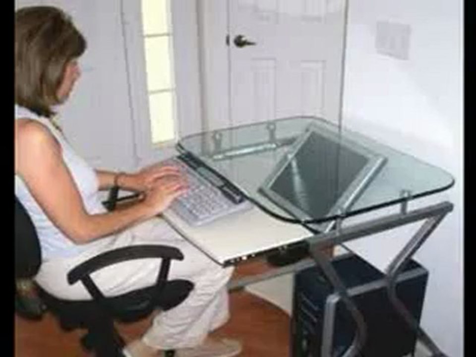 Downview Glass Top Computer Desk Monitor - video Dailymotion