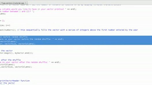cpp.vectors.1: Filling and Shuffling a C++ Vector (Node 21) - video ...