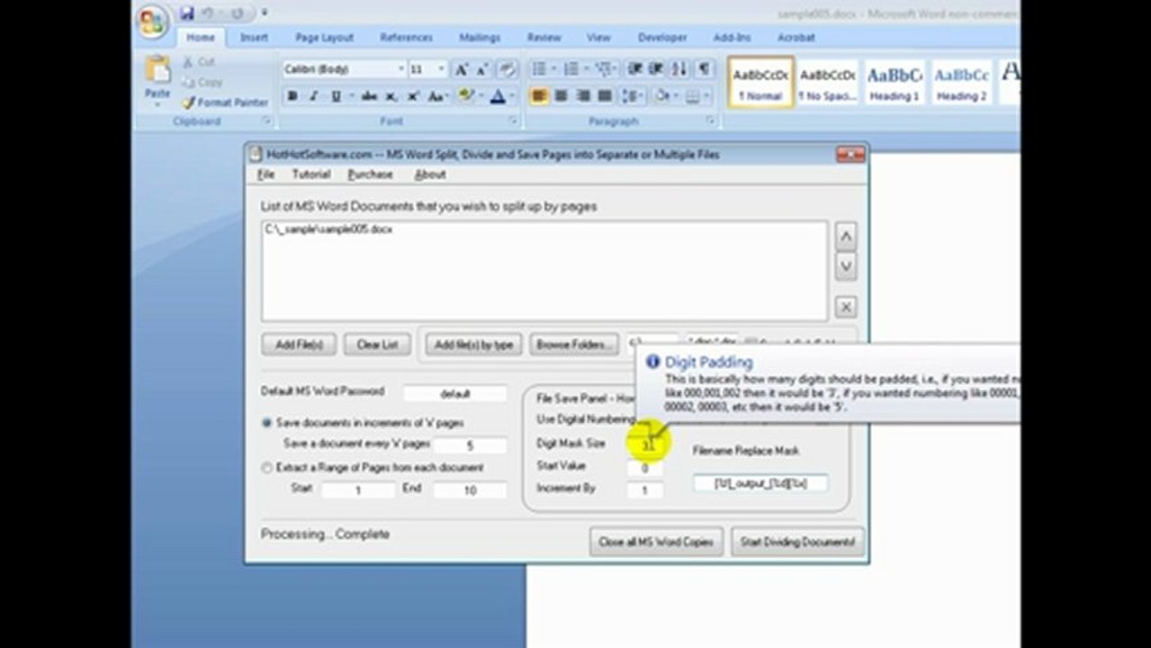 How to divide and split multiple pages in a Microsoft Word Document ...