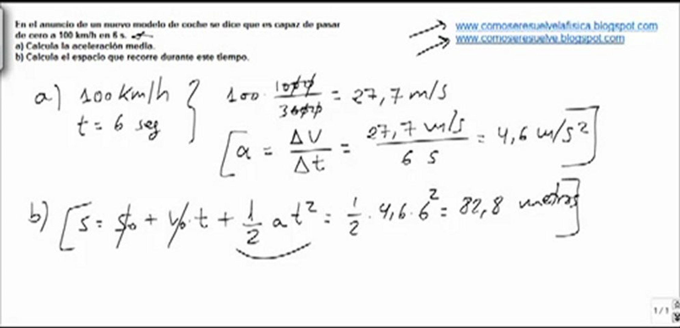 Ejercicios De Aceleracion
