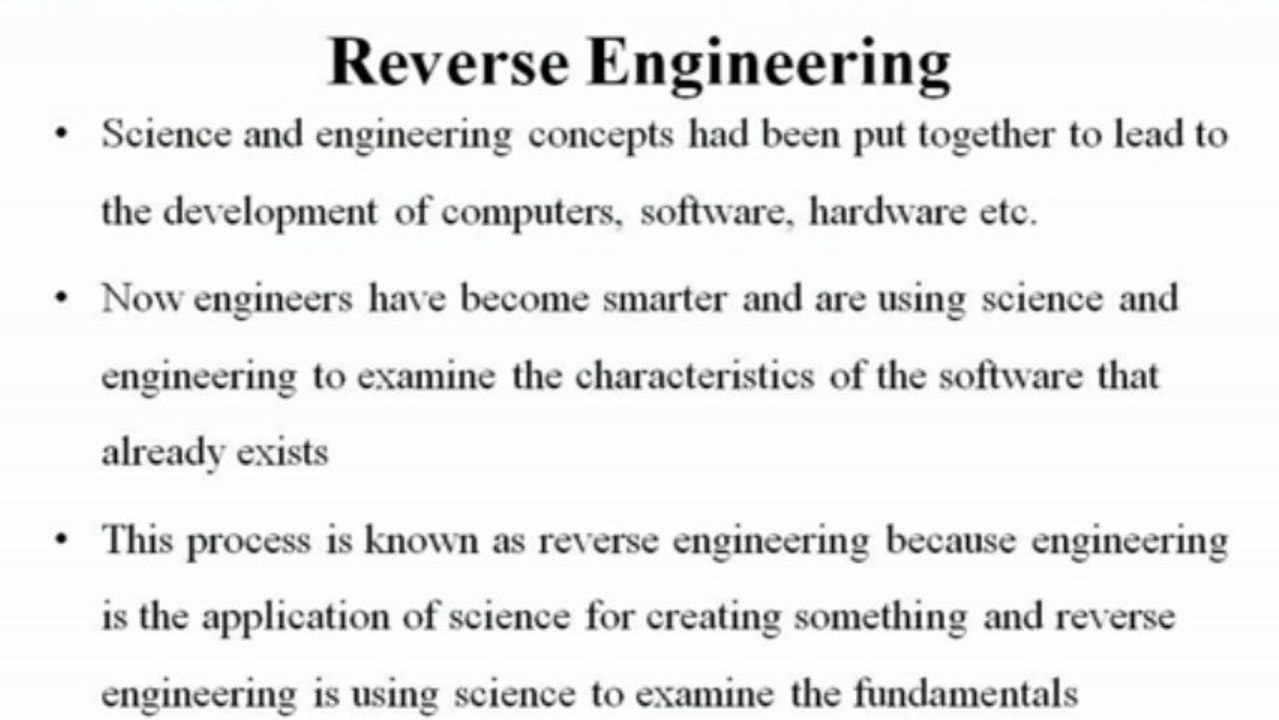 Why Reverse Engineering : Computer Science Homework Help by Classof1 ...