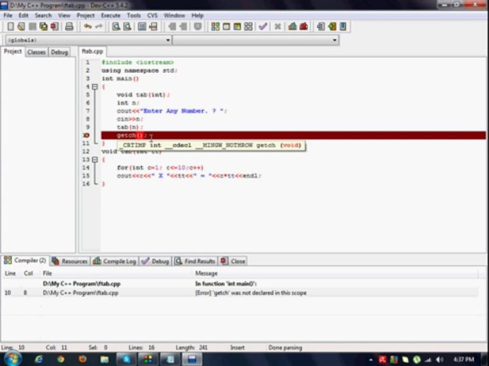 Table Using Funtion using C++ - video Dailymotion