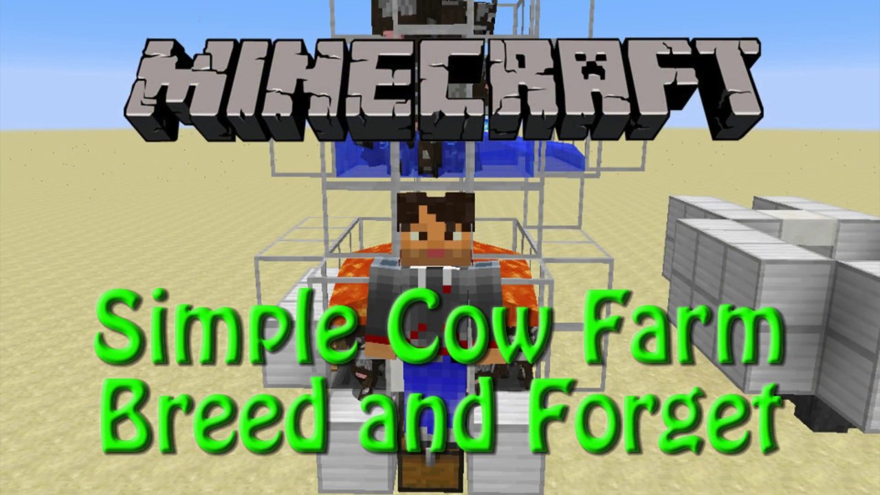 Minecraft: How to build a Cow Farm and Automatic Cooker, Breed and ...