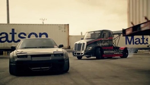Insane Semi Truck VS car Drifting in Size matters 2 with Mike Ryan ...