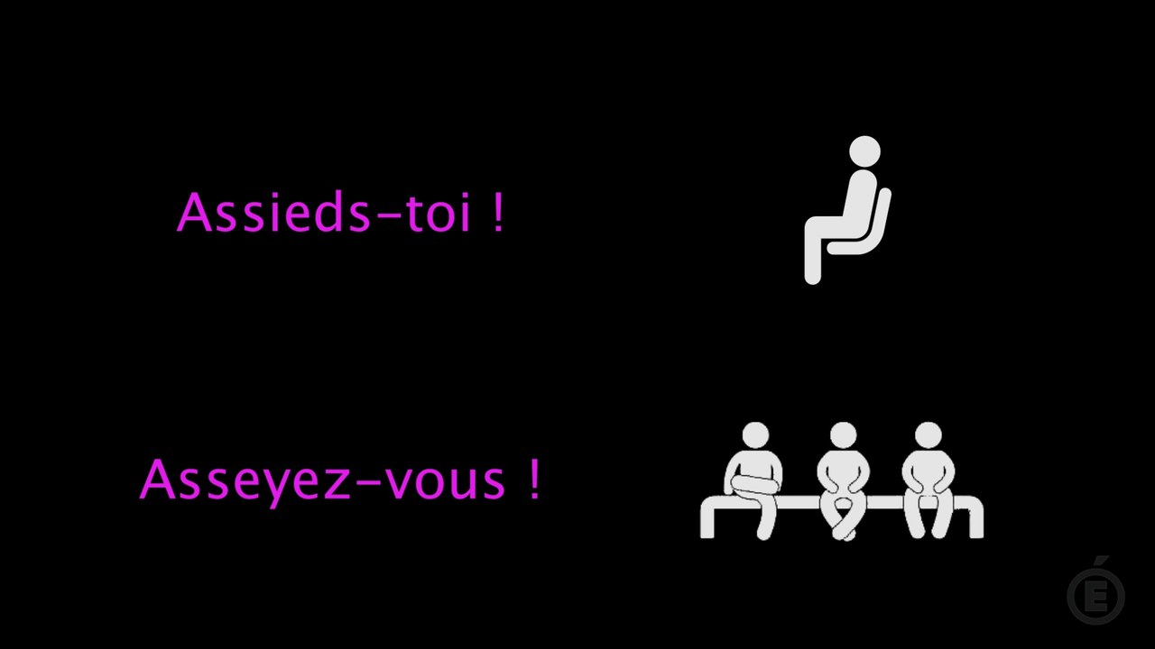 Assieds-toi, forme correcte au mode impératif, animation. - Vidéo ...