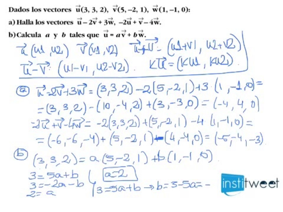 Vectores Suma Resta Y Multiplicación Por Un Escalar Vídeo Dailymotion