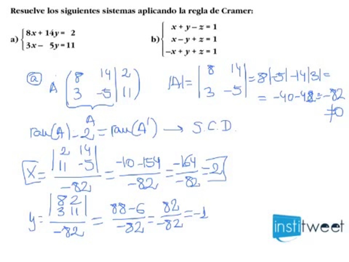 mermelada innovación Saco ejercicios resueltos regla de cramer cruzar experimental religión