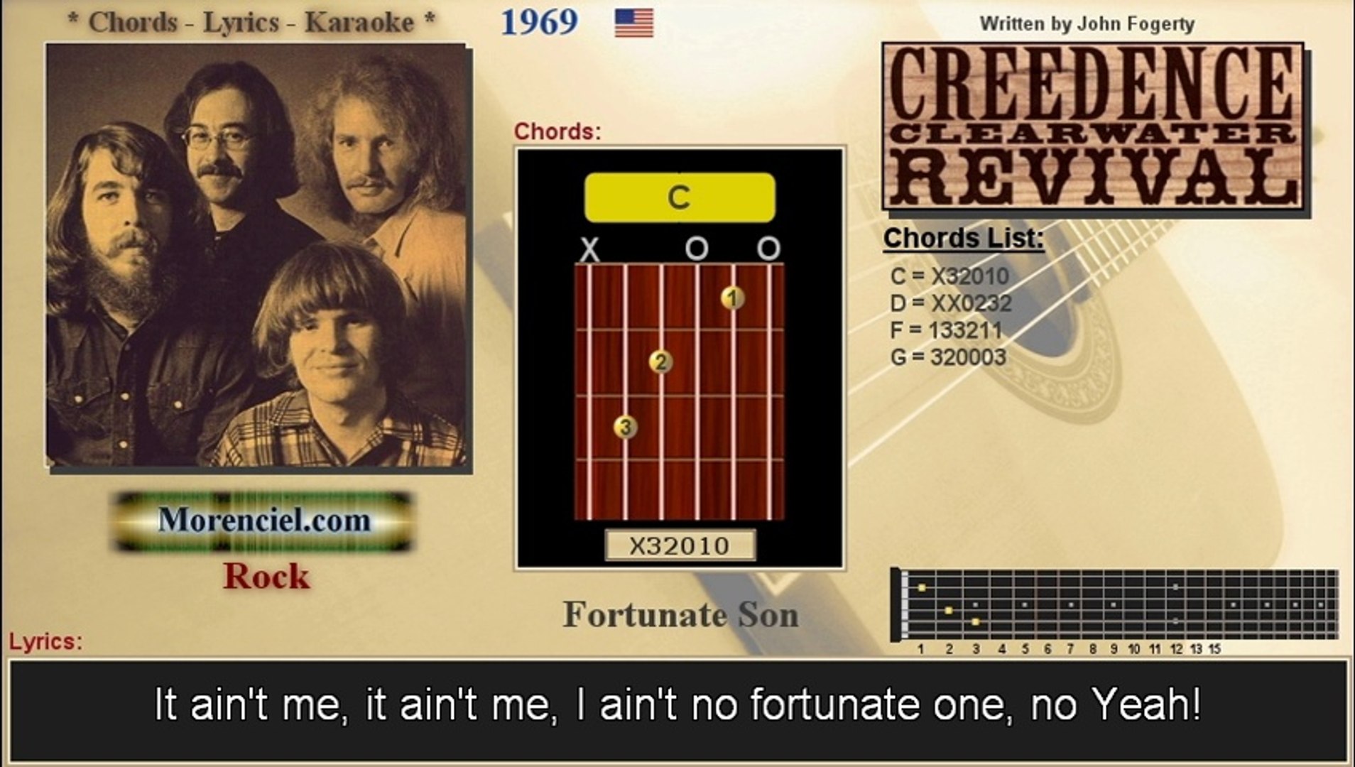 Fortunate Son Guitar Chords Fortunate Son Trombone Sheet Music For