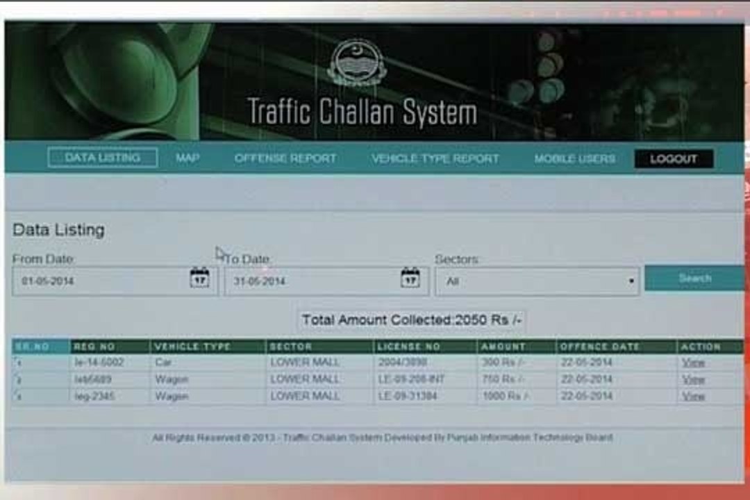 Dunya news-Lahore police to introduce Electronic Challan System for ...