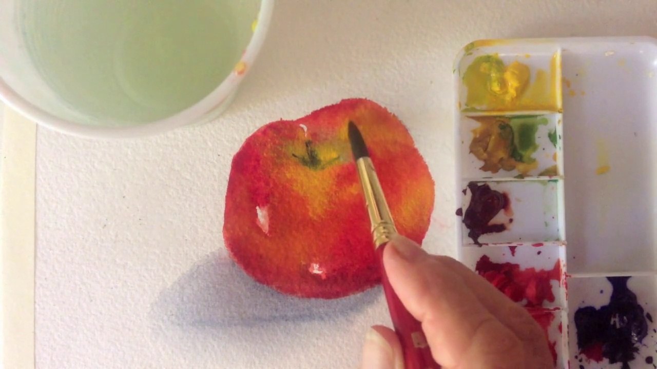 How to paint an Apple in Watercolor under three minutes - video Dailymotion