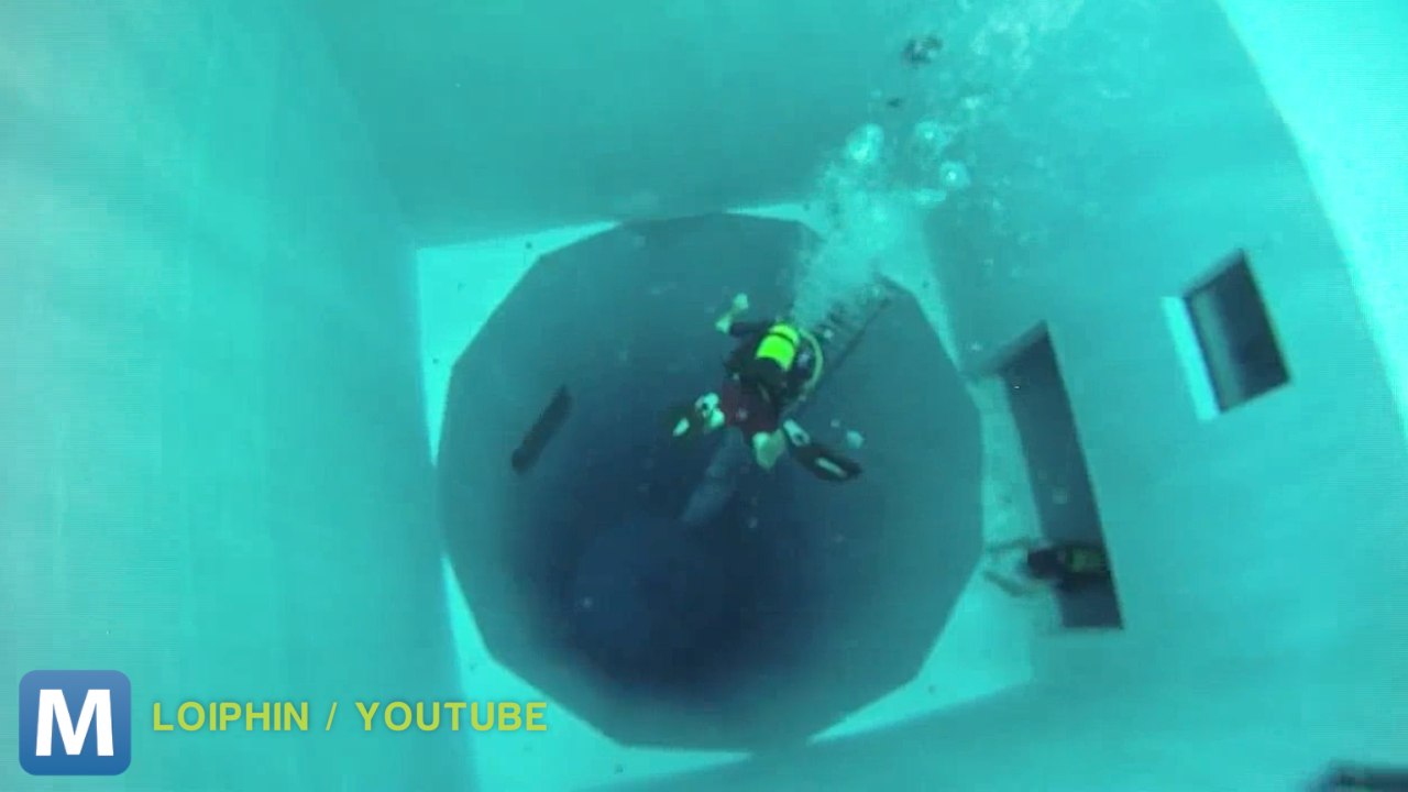 World’s Deepest Diving Pool Extends More than 100 Feet Down - video ...