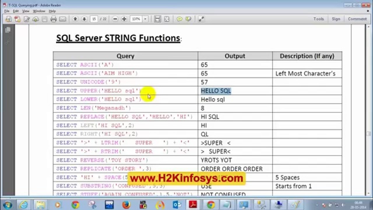 Database Testing Training Tutorials Tutorial 2 Creating And Inserting Values Into Table Part 2