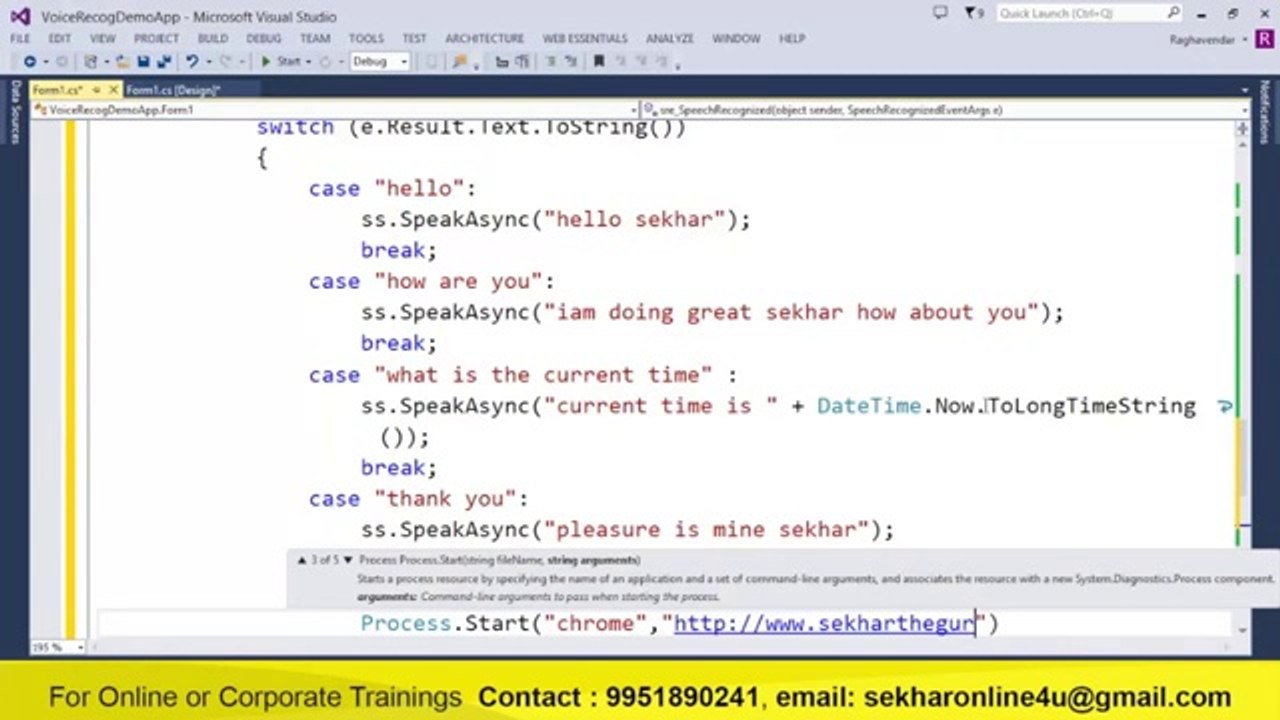 Voice recognition application using C# - video Dailymotion