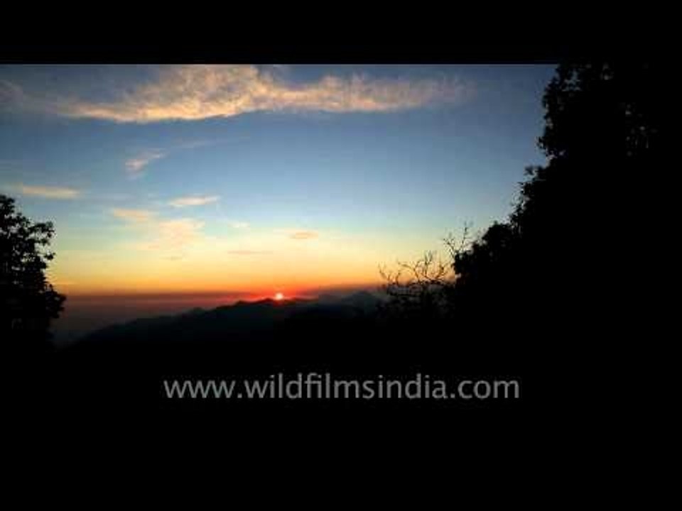 Time-lapse of winterline sunset over the hills of Landour - video ...