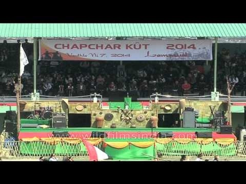 Chapchar Kut stage decorated in a traditional Mizo style - video ...