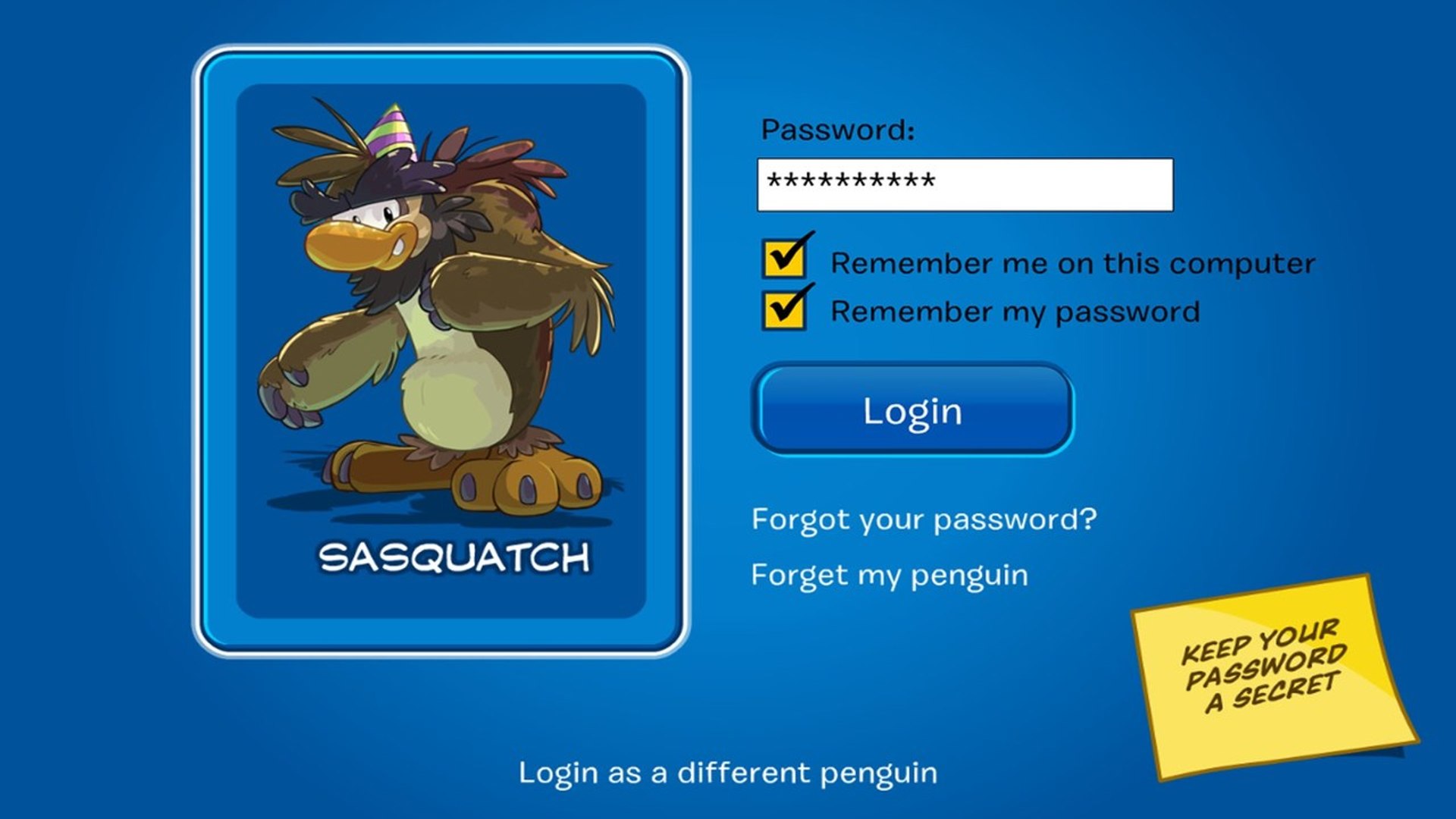 Club Penguin Log In Party Time, All The Time! (Disney Club Penguin):