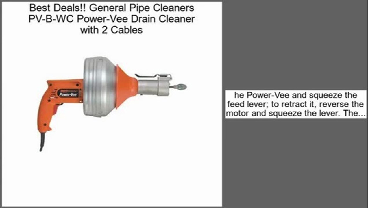 General Pipe Cleaners PV-B-WC Power-Vee Drain Cleaner with 2 Cables ...