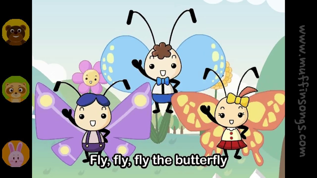 Fly, Fly, Butterfly _ nursery rhymes & children songs with lyrics ...