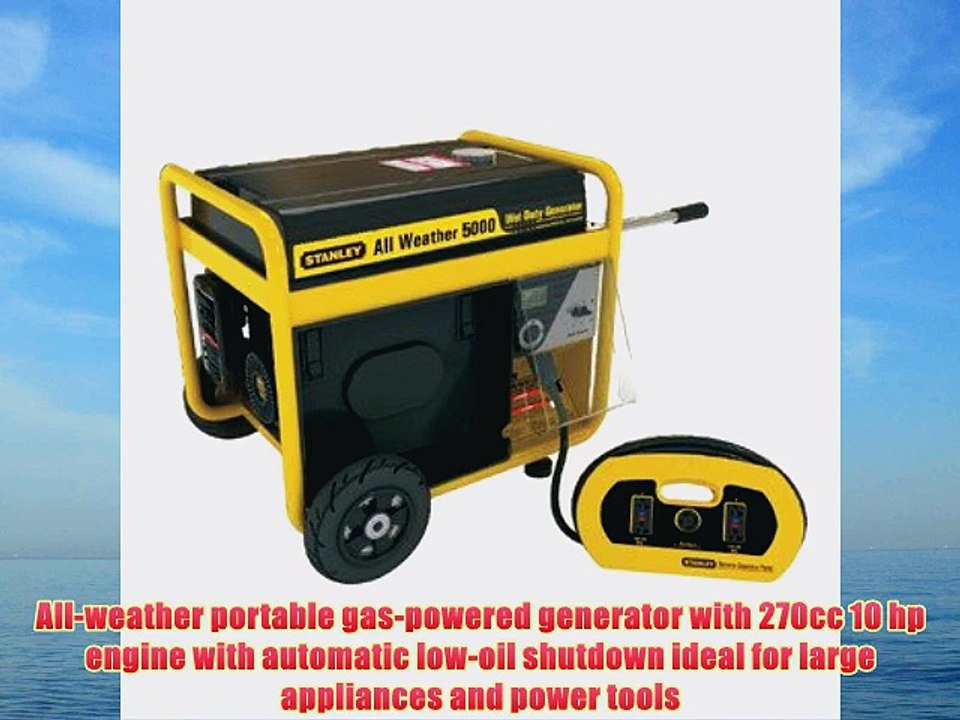 Stanley 5000 Watt 6600 Surge Watt All Weather Generator Removable ...