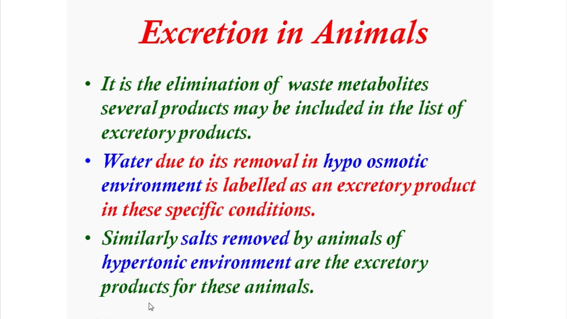 Excretion In Animals