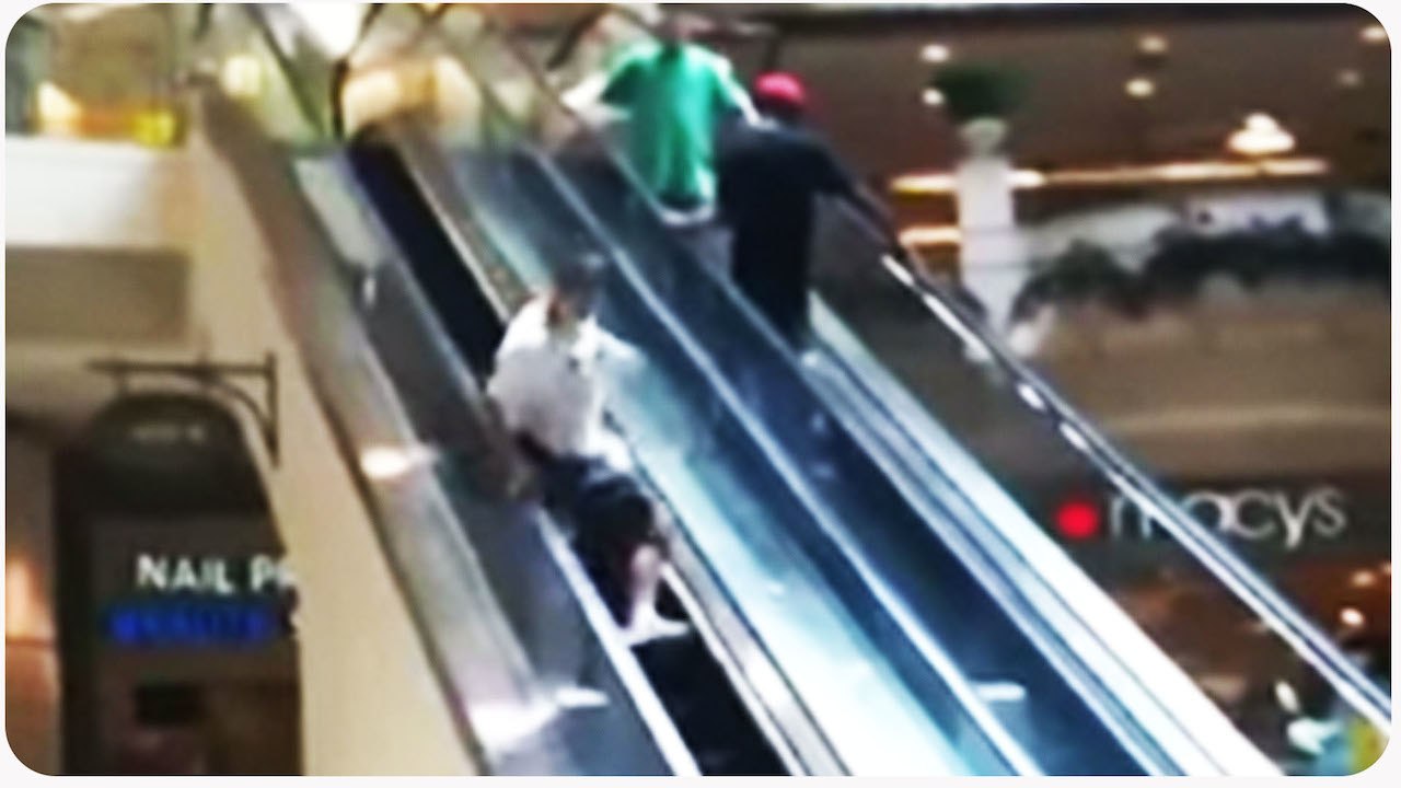 Dude Falls Down Escalators | Mall Fall - video Dailymotion