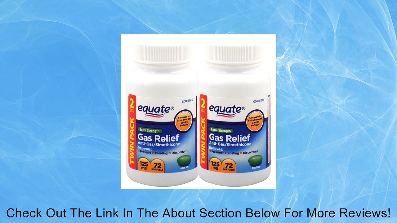 Equate Extra Strength Gas Relief 125 mg 72 Softgels (Twin Pack) Review ...