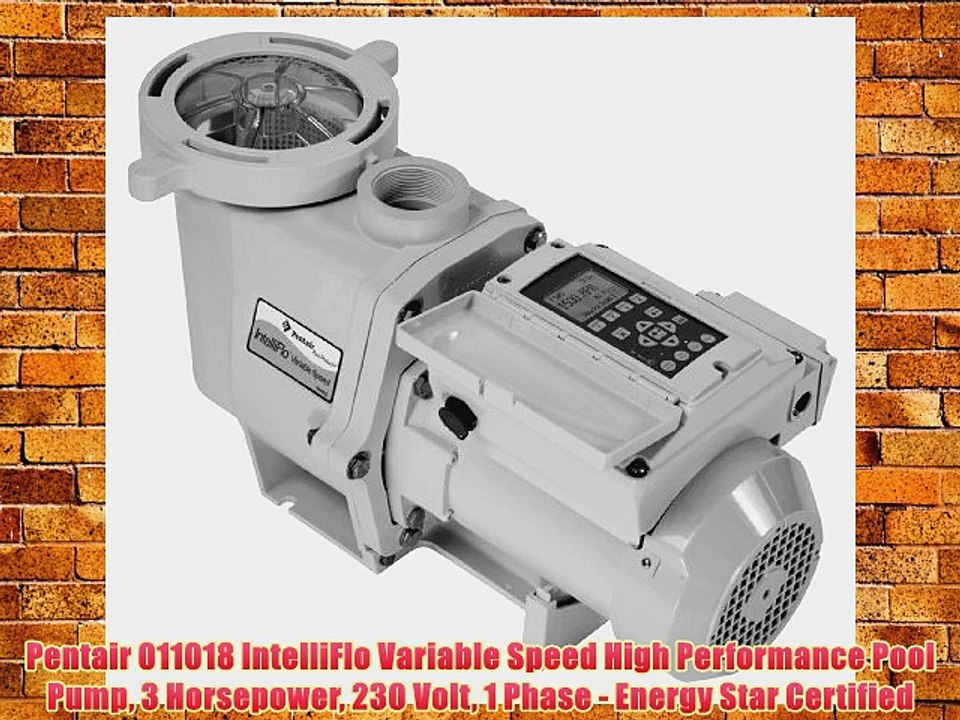 Pentair 011018 IntelliFlo Variable Speed High Performance Pool Pump 3 ...