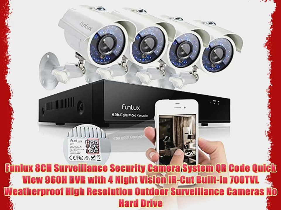 Funlux 8CH Surveillance Security Camera System QR Code Quick View 960H ...