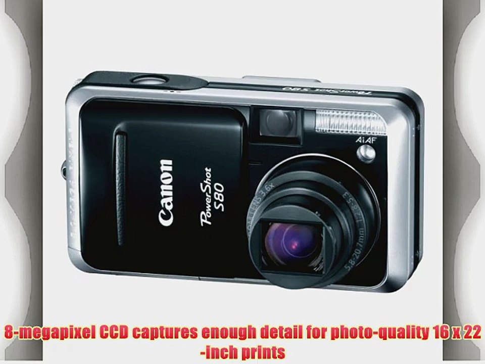 Canon Powershot S80 8MP Digital Camera with 3.6x Wide Angle Optical ...