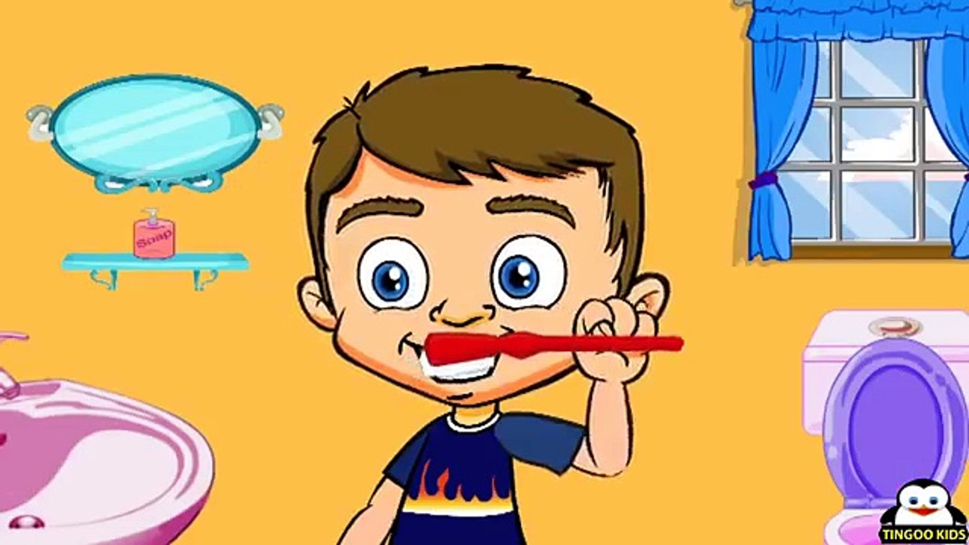 Animated Kids Brushing Teeth