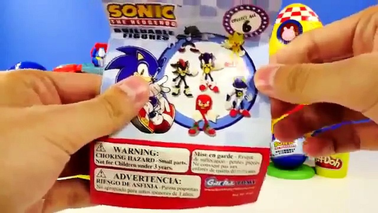 Play Doh Sonic The HedgeHog Surprise Eggs Peppa Pig Flying Olaf Disney ...