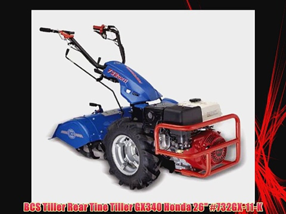 BCS Tiller Rear Tine Tiller GX340 Honda 26 #732GX-11-K - video Dailymotion