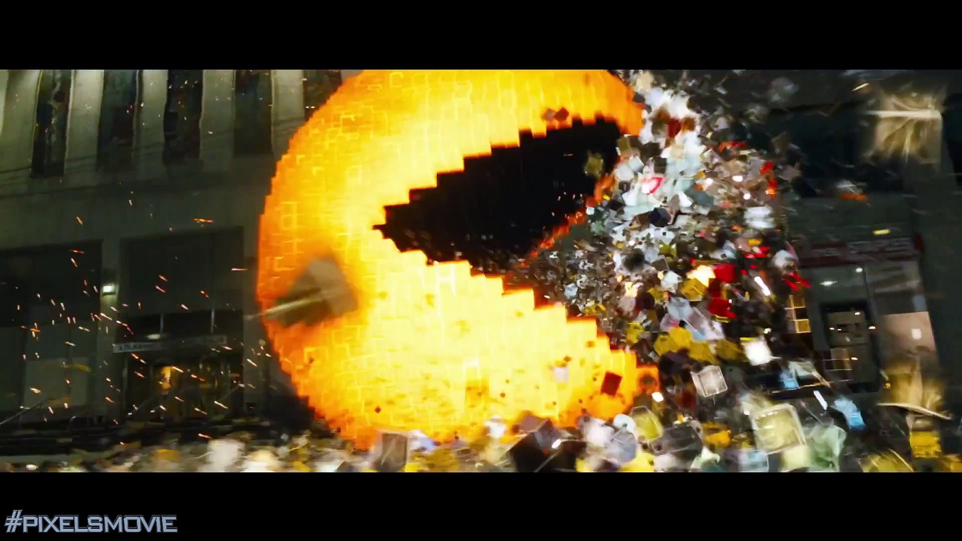 Pixels Movie Pac Man Here's A Trailer For Adam Sandler's Arcade Game