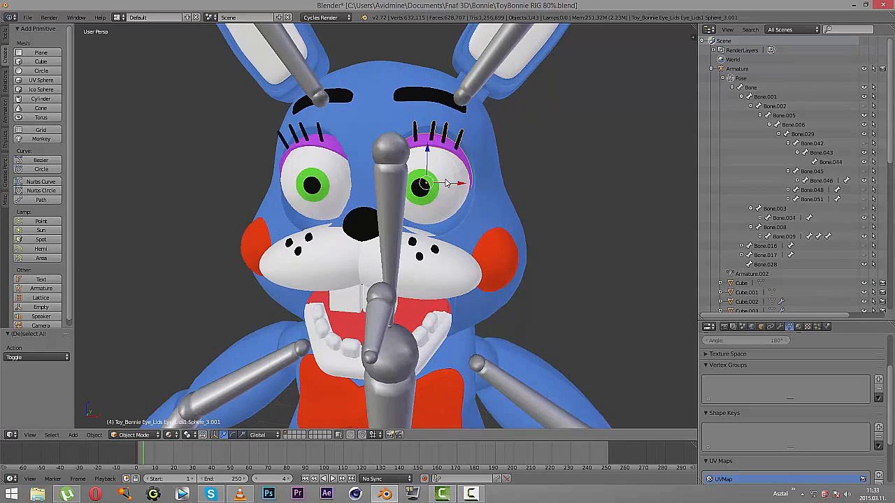 Five Nights At Freddy's 2 -Toy Bonnie Rig 3D Blender - video Dailymotion