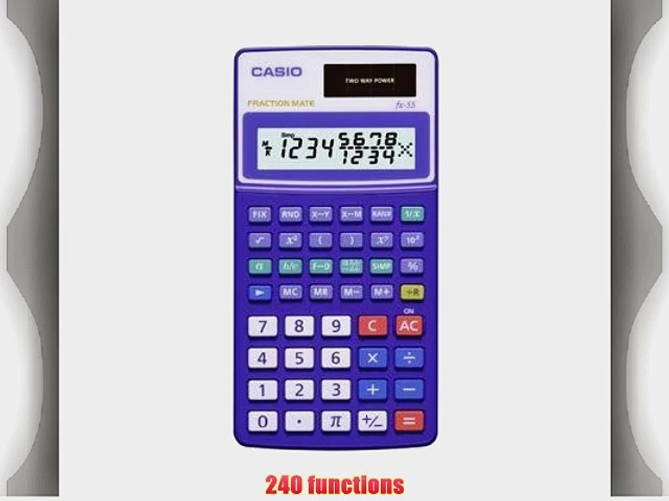 Casio FX-55 Scientific Calculator with True Fraction Display - video ...