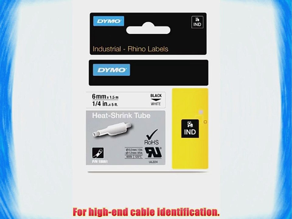 DYMO RhinoPRO Heat-Shrink Cable Label Tubes 1/4-inch 5 feet White ...