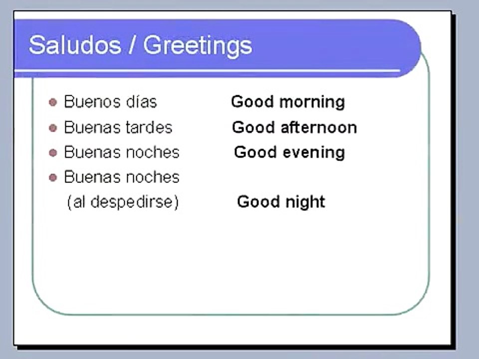 saludos en inglés - video Dailymotion